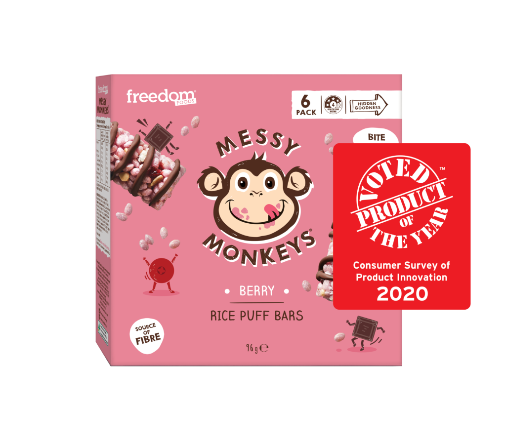 Messy Monkeys Rice Puff Bar Berry by Freedom Foods Pty Ltd - Smart Food