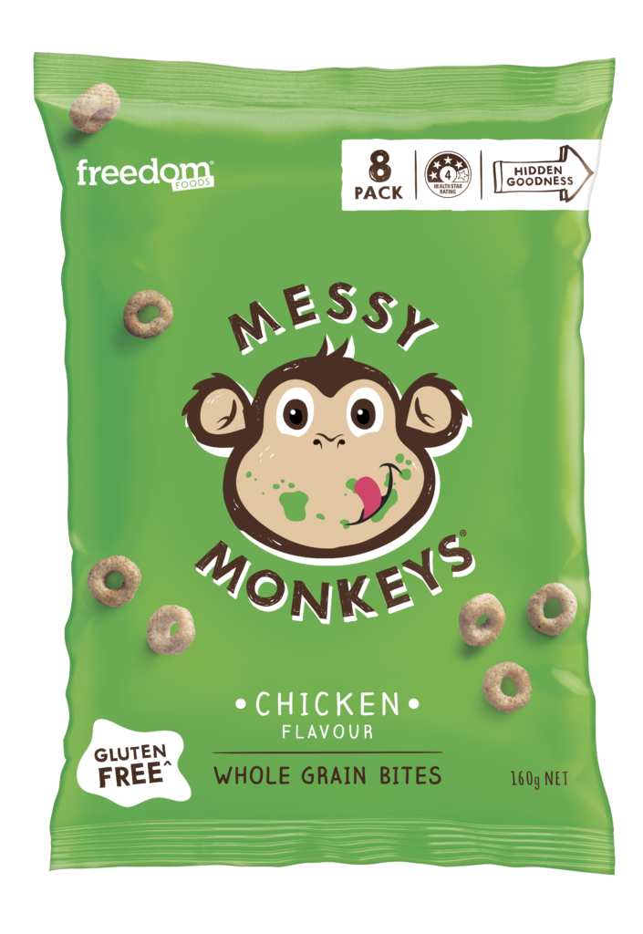 Messy Monkeys Whole Grain Bites Chicken Flavour by Freedom Foods Pty ...