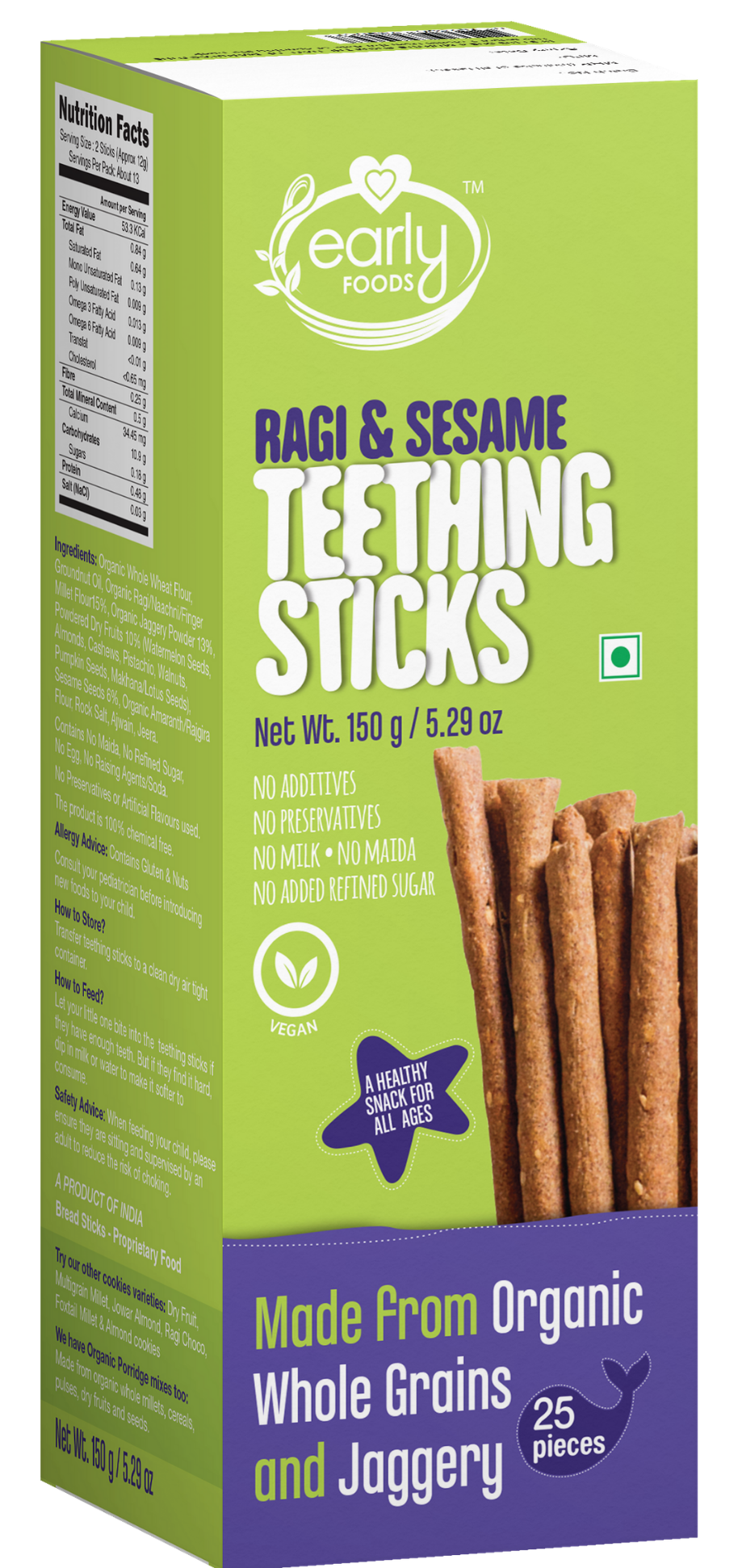 Ragi Sesame Teething Sticks by Early Foods | Smart Food